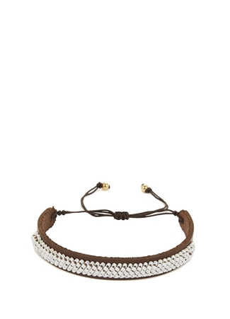 Beadberry Kadın Colorblocked Boncuklu Deri Garnili Bileklik EU