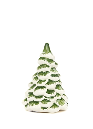 Les Ottomans Beyaz Yeşil Çam Ağacı Formlu Seramik Obje Çok Renkli