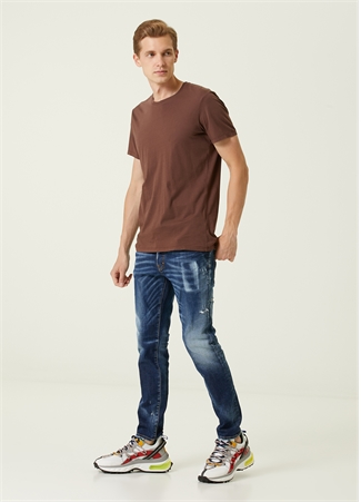 Dsquared2 Erkek Skater Fit Mavi Yıpratmalı Jean Pantolon 46 IT Dsquared2 Erkek Skater Fit Mavi Yıpratmalı Jean Pantolon 46 IT