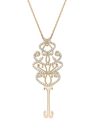 Bee Goddess Kadın Key Of Love Pırlantalı Altın Rengi Kolye Pembe EU Bee Goddess Kadın Key Of Love Pırlantalı Altın Rengi Kolye Pembe EU