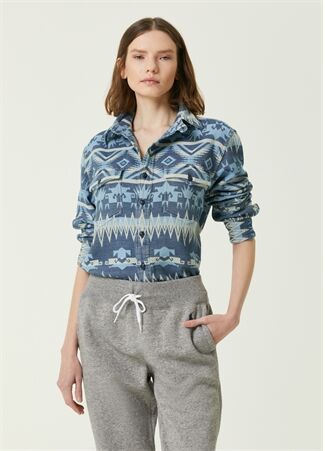 Polo Ralph Lauren Kadın Indigo İkat Desenli Gömlek Mavi S EU Polo Ralph Lauren Kadın Indigo İkat Desenli Gömlek Mavi S EU