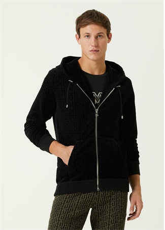 Balmain Erkek Siyah Kapüşonlu Logo Desenli Sweatshirt S EU Balmain Erkek Siyah Kapüşonlu Logo Desenli Sweatshirt S EU