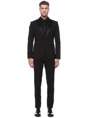 Palzileri Lab Erkek Siyah Kelebek Yaka Yün Takım Elbise 58 IT