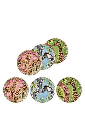 Chiara Alessi Desenli 6lı Seramik Servis Tabağı Çok Renkli Chiara Alessi Desenli 6lı Seramik Servis Tabağı Çok Renkli