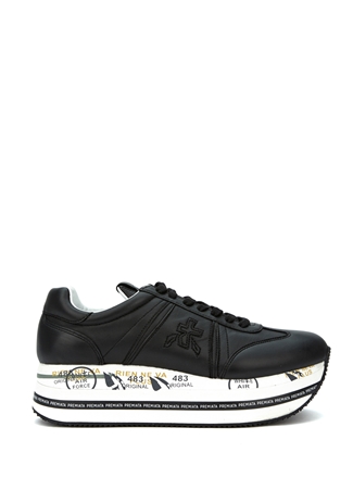 Premiata Kadın Siyah Kalın Tabanlı Logolu Sneaker 39 EU Premiata Kadın Siyah Kalın Tabanlı Logolu Sneaker 39 EU