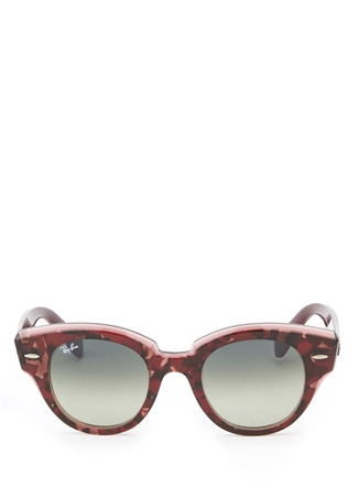Ray-Ban Kadın Kırmızı Desenli Yuvarlak Formlu Güneş Gözlüğ 47 EU Ray-Ban Kadın Kırmızı Desenli Yuvarlak Formlu Güneş Gözlüğ 47 EU