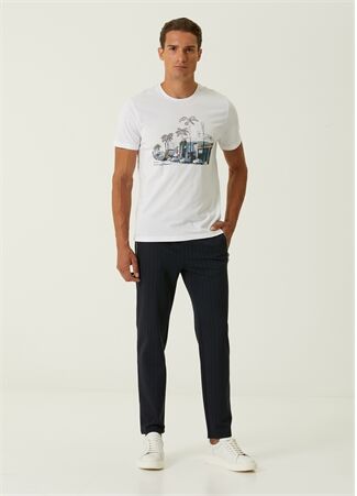 Beymen Club Erkek Lacivert Çizgili Eşofman Altı S