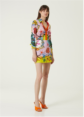 Versace Kadın Sarı Desenli Mini Etek 42 IT Versace Kadın Sarı Desenli Mini Etek 42 IT