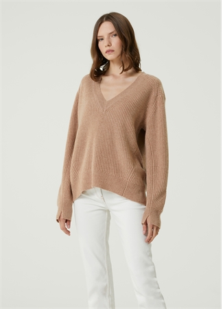 Rag&Bone Kadın Camel V Yaka Kaşmir Kazak Kahverengi S EU Rag&Bone Kadın Camel V Yaka Kaşmir Kazak Kahverengi S EU