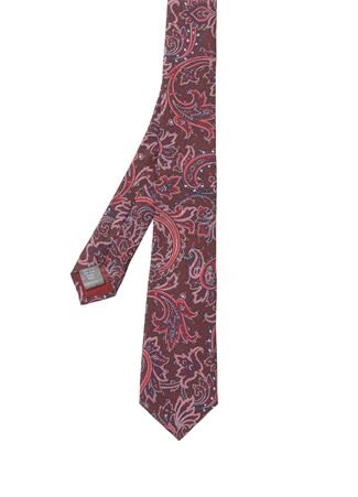 Pal Zileri Erkek Bordo Şal Desenli İpek Kravat Eu