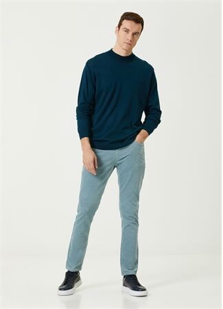 Network Erkek Slim Fit Yeşil Casual Pantolon 3/32 EU