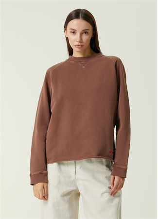 Victoria by Beckham Kadın Kahverengi Dikiş Detaylı Sweatshirt S EU Victoria by Beckham Kadın Kahverengi Dikiş Detaylı Sweatshirt S EU