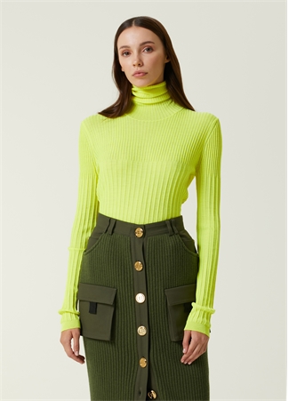 Balmain Kadın Sarı Logo Düğme Detaylı Yün Triko 36 FR Balmain Kadın Sarı Logo Düğme Detaylı Yün Triko 36 FR