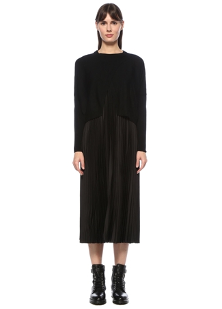 Allsaints Kadın Lori Pelerin Detaylı Pilili Yün Midi Triko Elbise Siyah XS EU Allsaints Kadın Lori Pelerin Detaylı Pilili Yün Midi Triko Elbise Siyah XS EU