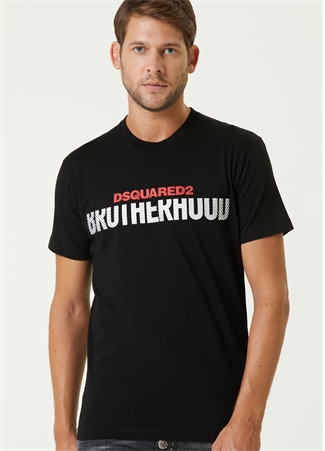 Dsquared2 Erkek Siyah Logo Baskılı T-shirt S EU Dsquared2 Erkek Siyah Logo Baskılı T-shirt S EU