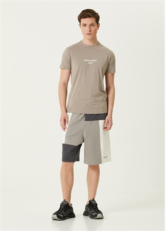 Emporio Armani Erkek Beli Bağcıklı Colorblock Bermuda Gri M Eu