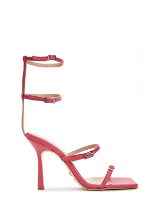 Divarese Kadın Şeftali Deri Sandalet Pembe 36 Eu