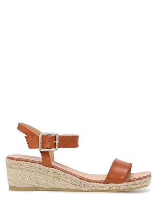 Beymen Club Kadın Taba Dolgu Topuklu Deri Espadril Turuncu 38