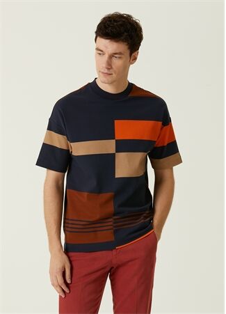 Boss Erkek Colorblocked T-shirt Lacivert S EU