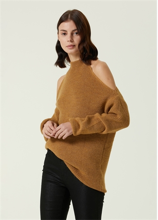 Network Kadın Slim Fit Camel Kazak Kahverengi S EU