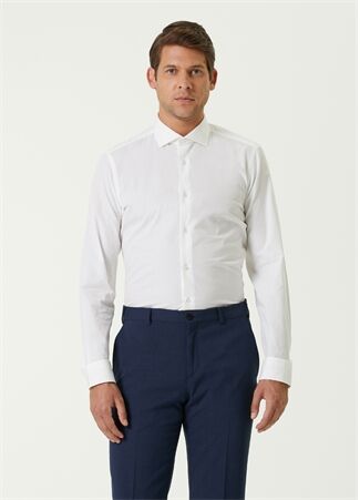Palzileri Lab Erkek Beyaz Modern Yaka Gömlek 4 IT Palzileri Lab Erkek Beyaz Modern Yaka Gömlek 4 IT