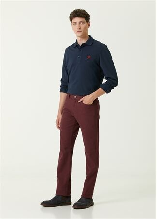 Canali Erkek Bordo Dar Paça Pantolon 54 IT