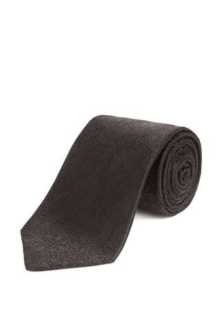 Beymen Collection Erkek Siyah Desenli İpek Kravat EU IT