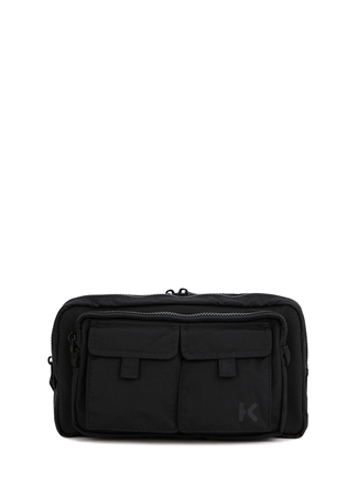 Kenzo Erkek Siyah Logo Detaylı Bel Çantası EU