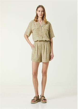 Anine Bing Kadın Yeşil Logo Desenli Şort S EU