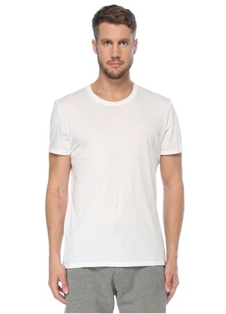 American Vintage Erkek Beyaz Bisiklet Yaka Basic T-shirt S EU