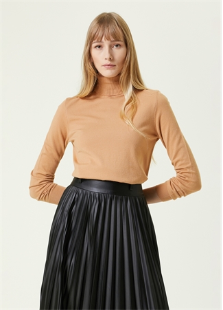 Network Kadın Slim Fit Camel Kazak Kahverengi S EU