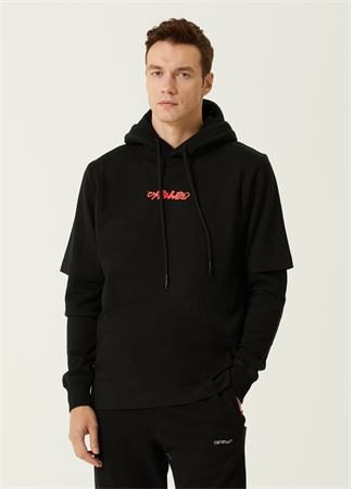 Off-White Erkek Siyah Kapüşonlu Logo Baskılı Sweatshirt S EU Off-White Erkek Siyah Kapüşonlu Logo Baskılı Sweatshirt S EU
