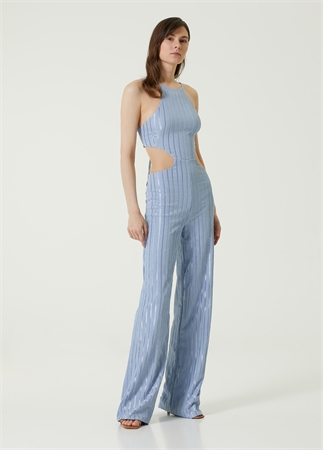 Mirela Cerica Kadın Mavi Çizgili Kesim Detaylı Tulum 36 EU Mirela Cerica Kadın Mavi Çizgili Kesim Detaylı Tulum 36 EU