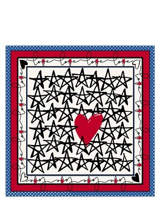 Loveiststore Kadın Cuore Colorblocked Karışık Desenli İpek Şal EU