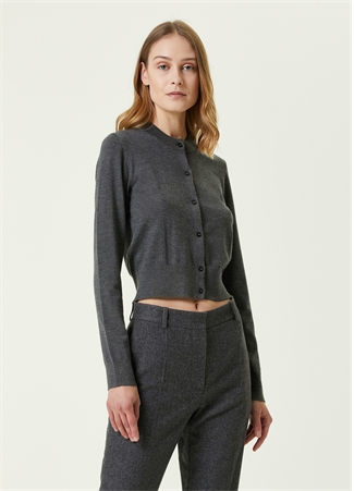 Joseph Kadın Slim Fit Koyu Gri Kaşmir Hırka S EU