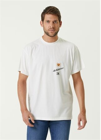 Bel-Air Erkek Beyaz Logo Detaylı T-shirt S EU