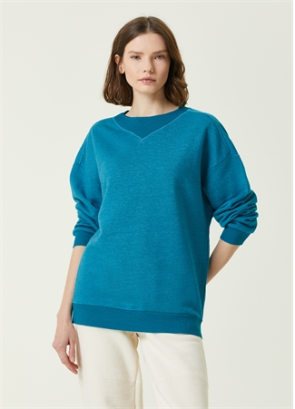 Qollanchi Kadın Emma Mavi Bisiklet Yaka Sweatshirt S EU Qollanchi Kadın Emma Mavi Bisiklet Yaka Sweatshirt S EU