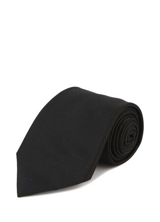 Zegna Erkek Siyah İpek Kravat EU