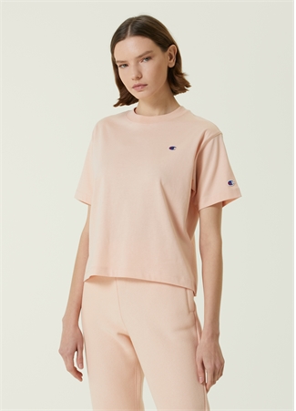 Champion Kadın Altın Rengi Logo Nakışlı Bisiklet Yaka T-shirt Pembe S EU Champion Kadın Altın Rengi Logo Nakışlı Bisiklet Yaka T-shirt Pembe S EU