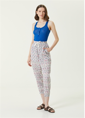 Etoile Isabel Marant Kadın Lagan Ekru Desenli Pantolon Bej 36 FR