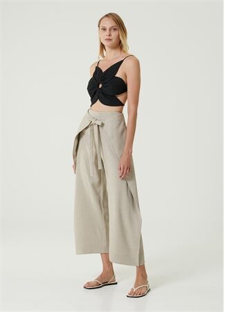 Cult Gaia Kadın Bej Kat Detaylı Pantolon M EU Cult Gaia Kadın Bej Kat Detaylı Pantolon M EU