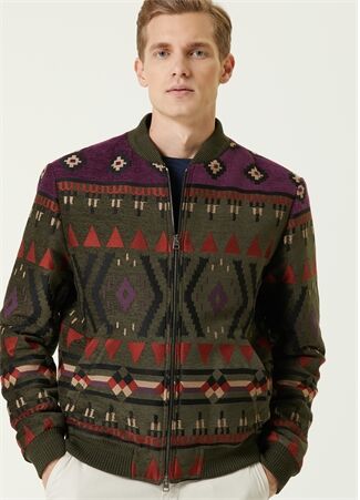 Etro Erkek Colorblocked Yeşil Yün Mont S EU