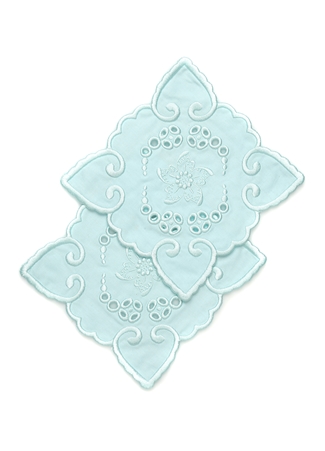 Paon Mavi Nakışlı Kokteyl Peçete Seti Yeşil