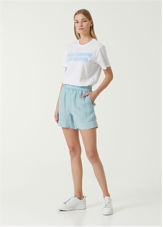 Beymen Hello Sunshine Kadın Bodrum Beyaz Bisiklet Yaka T-shirt S