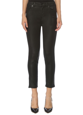 7 For All Mankind Kadın Roxanne Coated Slim Fit Siyah Jean Pantolon 30 US