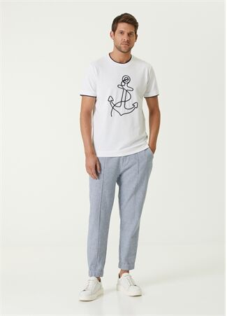 Beymen Club Erkek Mavi Beli Kordonlu Jogger Spor Pantolon 54 Beymen Club Erkek Mavi Beli Kordonlu Jogger Spor Pantolon 54