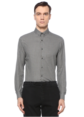 Pal Zileri Erkek Pötikare Desenli Gömlek Yeşil 4 IT