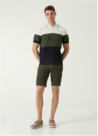 Beymen Club Erkek Haki Beli Bağcıklı Keten Şort 46