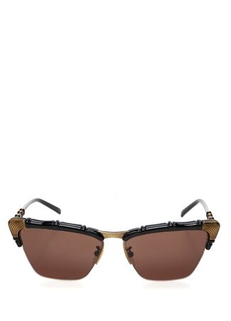 Gucci Kadın Siyah Çerçeve Detaylı Güneş Gözlüğü 58 EU