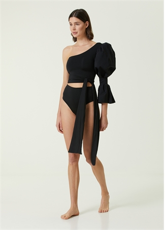 Maygel Coronel Kadın Siyah Balon Kol Yüksek Bel Bikini Takımı Eu